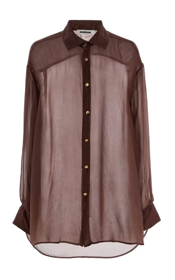 DARKPARK Keanu Silk Organza Shirt - Brown
