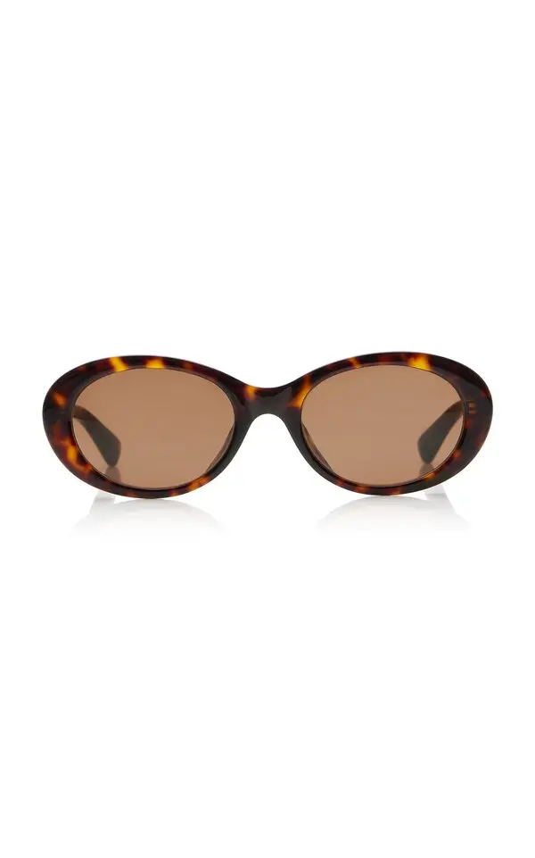 Bottega Veneta Oval-frame Bio Injected Sunglasses - Brown