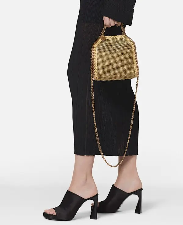 Stella McCartney Falabella Crystal Mesh Mini Tote - Gold