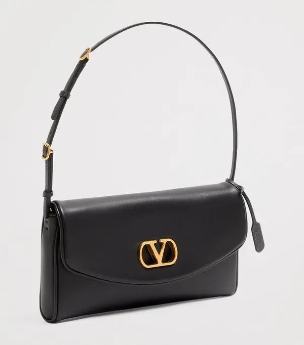 Valentino Garavani Leather Shoulder Bag - Black