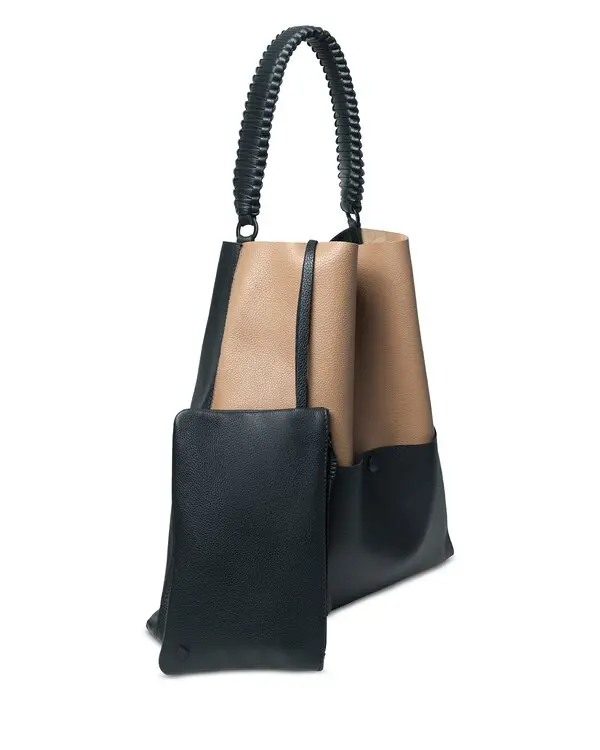 Callista Leather Tote - Black/camel