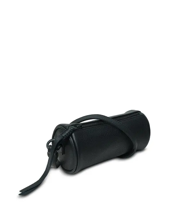 Callista Mini Barrel Bag Grained Leather - Black