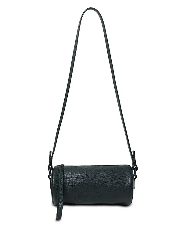 Callista Mini Barrel Bag Grained Leather - Black