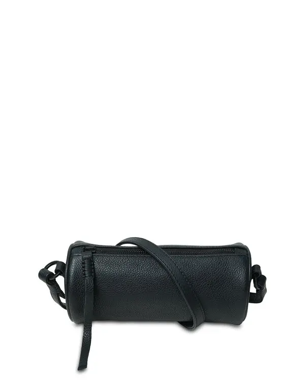Callista Mini Barrel Bag Grained Leather - Black