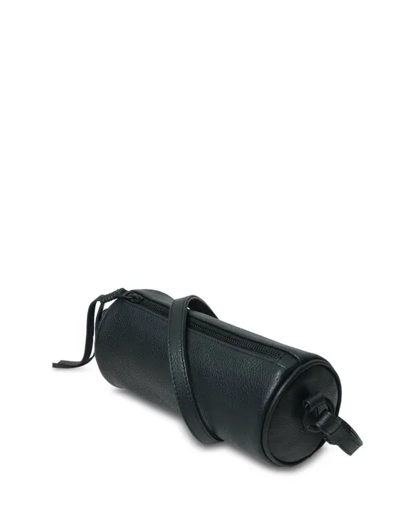 Callista Mini Barrel Bag Grained Leather - Black