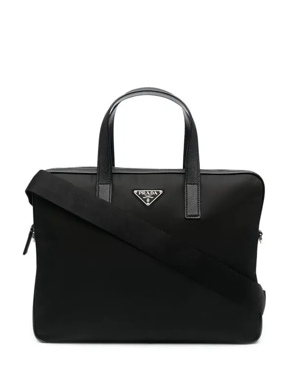 Prada Briefcase Re-nylon And Saffiano Bags - Black