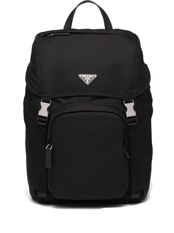 Prada Re-nylon And Saffiano Leather Backpack - Black