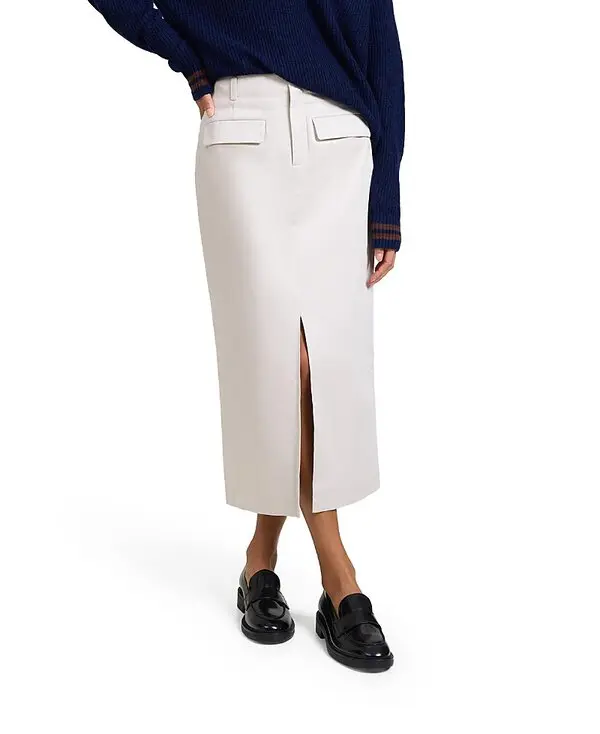 Onia Front Slit Midi Skirt - Stone