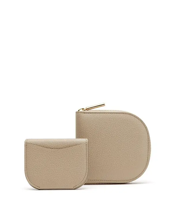 Cuyana Duo Small Zip Wallet - Stone