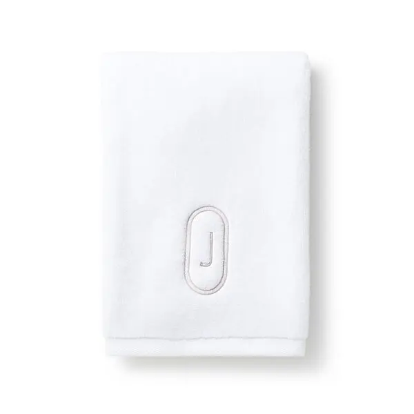 DOMANI HOME Monogram Guest Towel, J - White