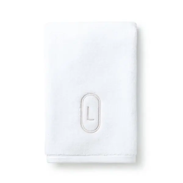 DOMANI HOME Monogram Guest Towel, L - White
