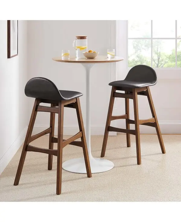 MODWAY Juno Wood Bar Stool Set Of 2