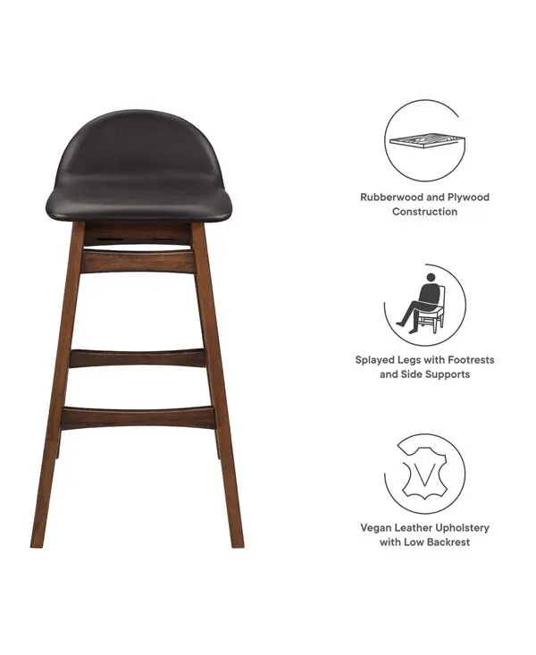 MODWAY Juno Wood Bar Stool Set Of 2