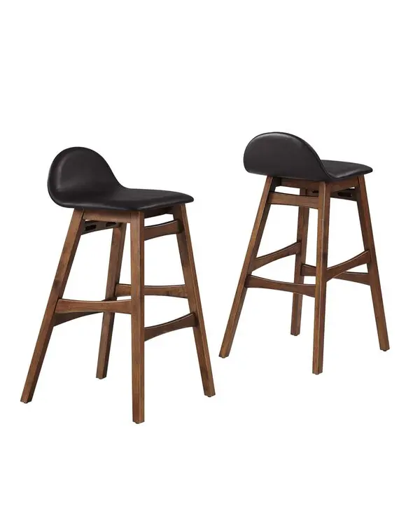 MODWAY Juno Wood Bar Stool Set Of 2