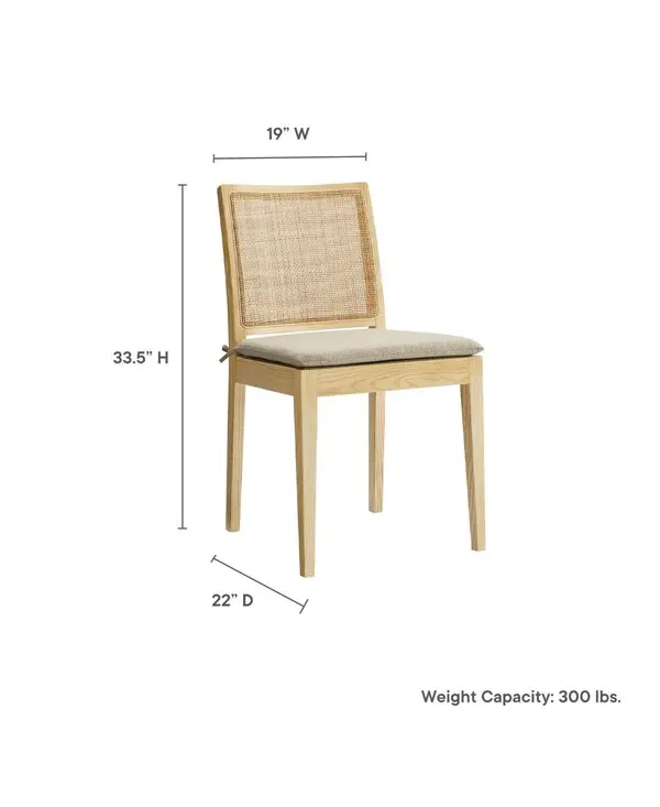 MODWAY Ovard Wood And Rattan Dining Chair
