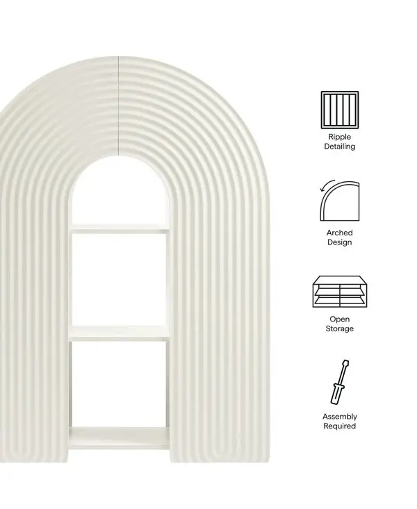 MODWAY Daydream 58 Arched Bookshelf - White