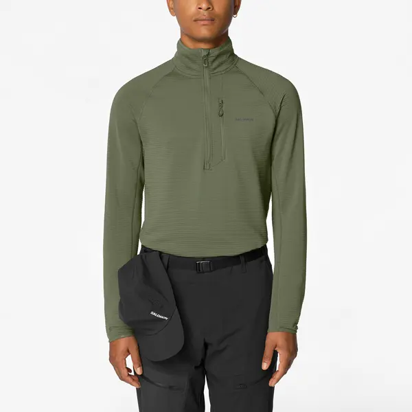 SALOMON Essential Lightwarm Half-zip Fleece - Grape Leaf