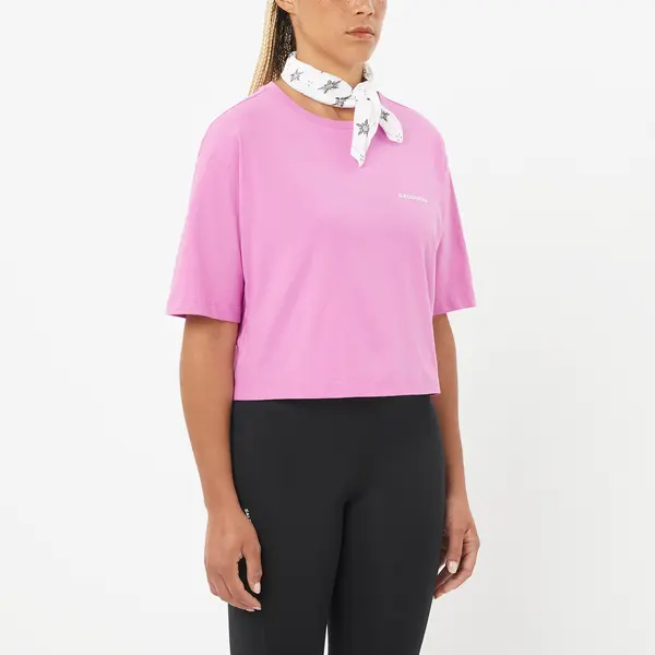 SALOMON Logo Cropped Tee - Cyclamen