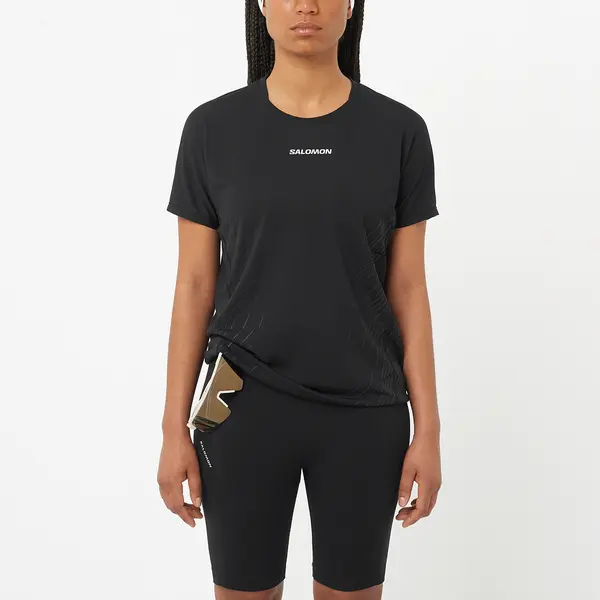 SALOMON Sense Aero Graphic Tee - Deep Black / Black Beauty