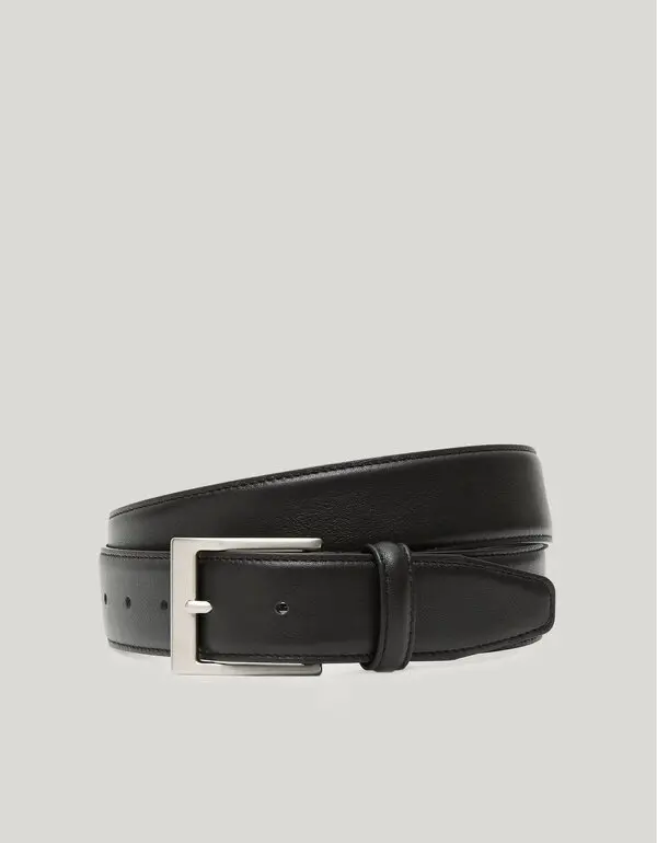 Canali Calfskin Leather Belt - Black