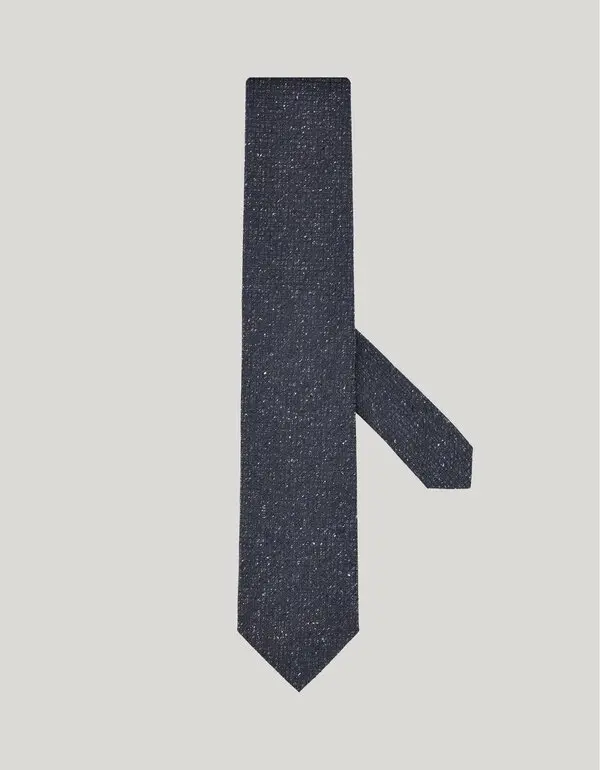 Canali Patterned Silk Neck Tie - Grey