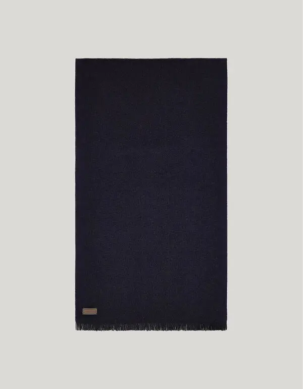 Canali Micro Textured Virgin Wool Scarf - Blue