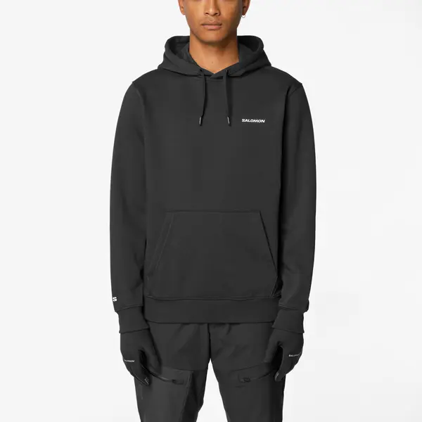 SALOMON Chest Logo Hoodie - Deep Black