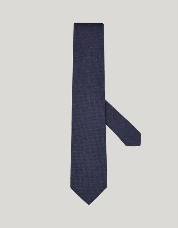 Canali Patterned Silk Tie - Blue