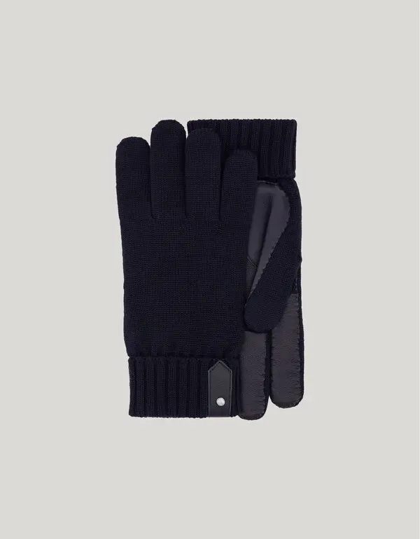 Canali Wool And Sheepskin Gloves - Blue
