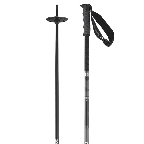 SALOMON Steep Pro S3 Ski Poles - Black / Ebony