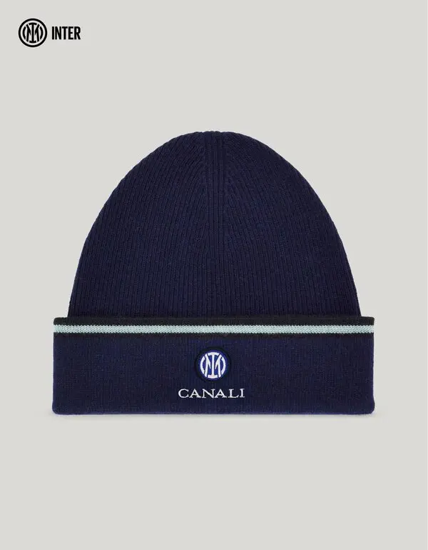 Canali Wool And Cashmere Beanie - Blue