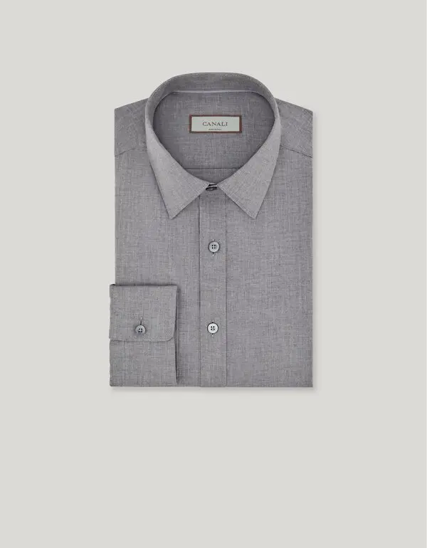 Canali Casual Regular Fit Micro-structured Cotton Shirt