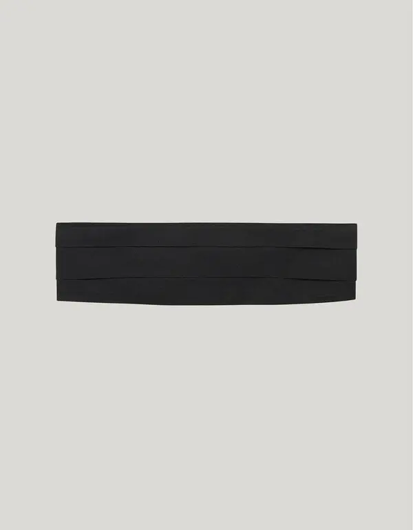 Canali Extra Large Silk Cummerbund - Black
