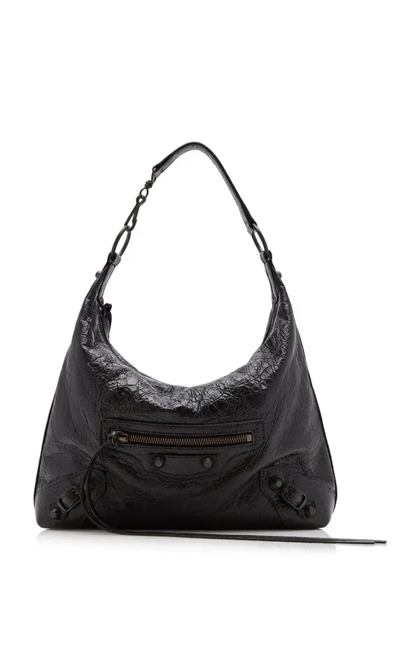 Balenciaga Le City Lambskin Hobo Bag - Black
