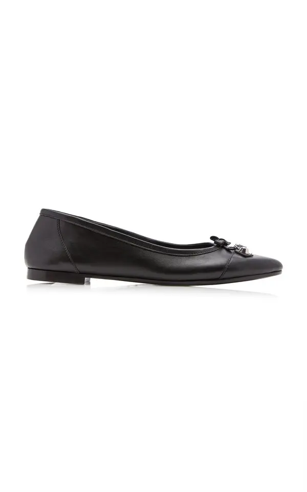 Balenciaga City Leather Ballet Flats - Black