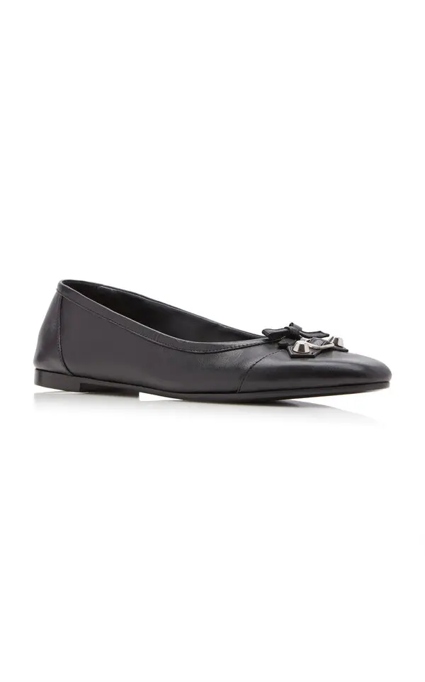 Balenciaga City Leather Ballet Flats - Black