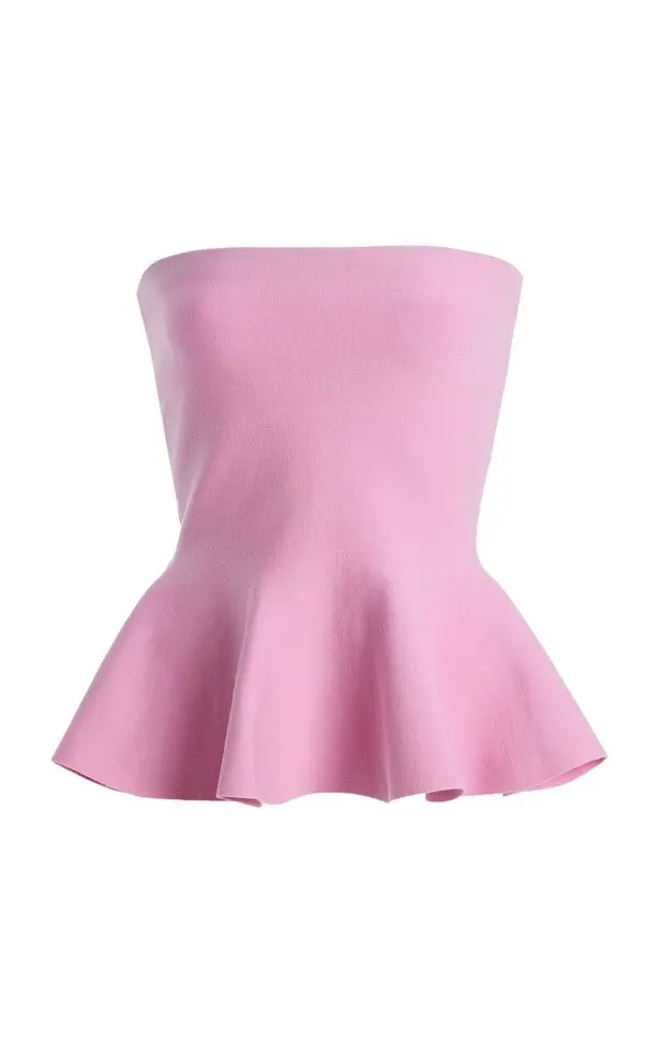 HIGH SPORT Eric Wool Peplum Top - Pink