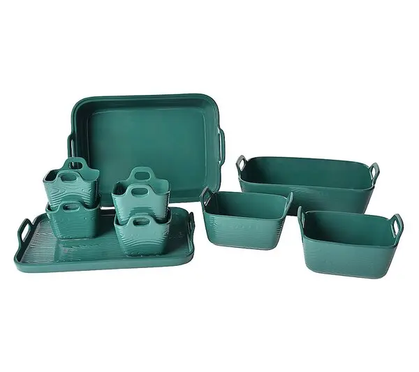 TEMP-TATIONS As Is Woodland 9-pc Bakeware Set W/ Handles - One-color
