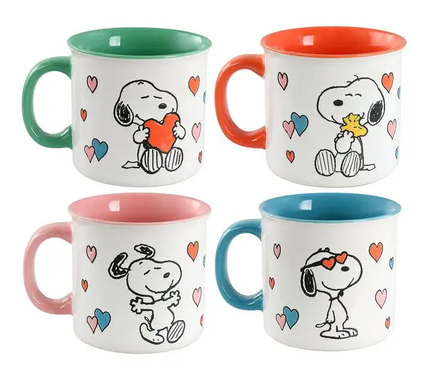 PEANUTS Mothers Love 4 Piece 21 Ounce Camper Mug Set Assorted - One-color