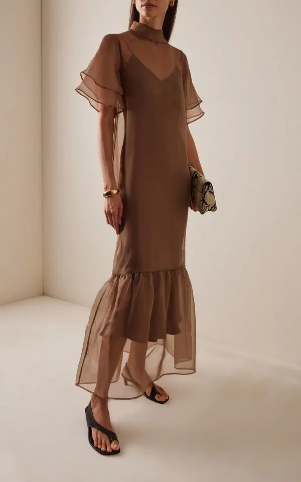 KAMPERETT Caroline Silk Midi Dress