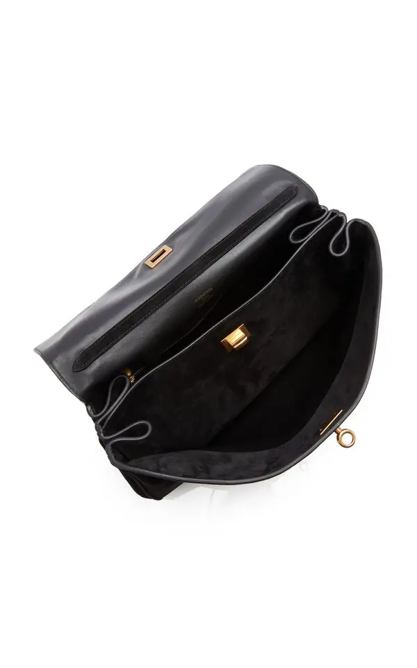 Balenciaga Rodeo Medium Waxed Suede Top Handle Bag - Black