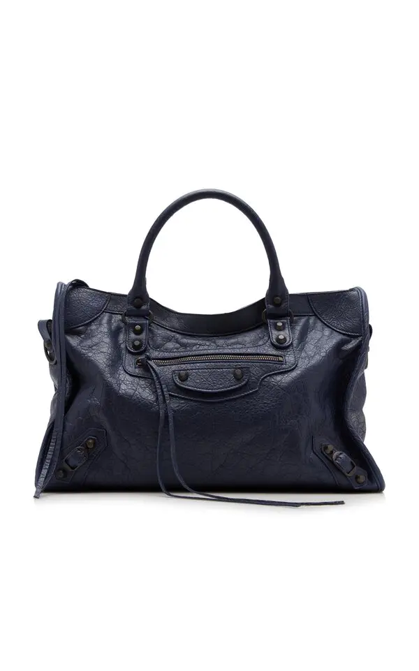 Balenciaga Le City Medium Leather Bag - Blue