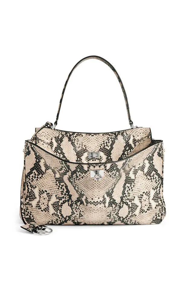 Balenciaga Rodeo Python-effect Top Handle Bag