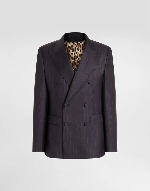 Dolce & Gabbana Double-breasted Pinstriped Wool Jacket