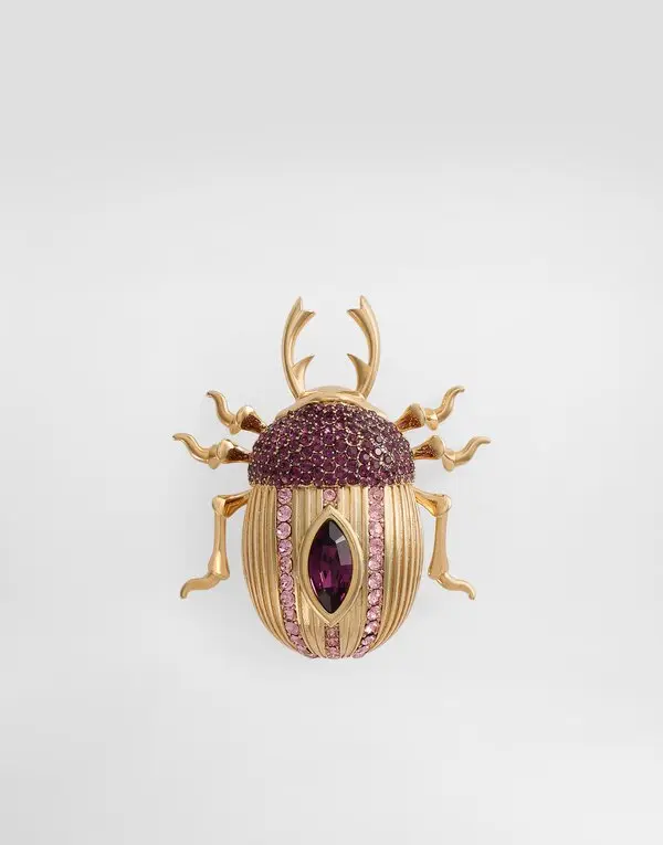 Dolce & Gabbana Beetle-shaped Rhinestone Pin - Purple