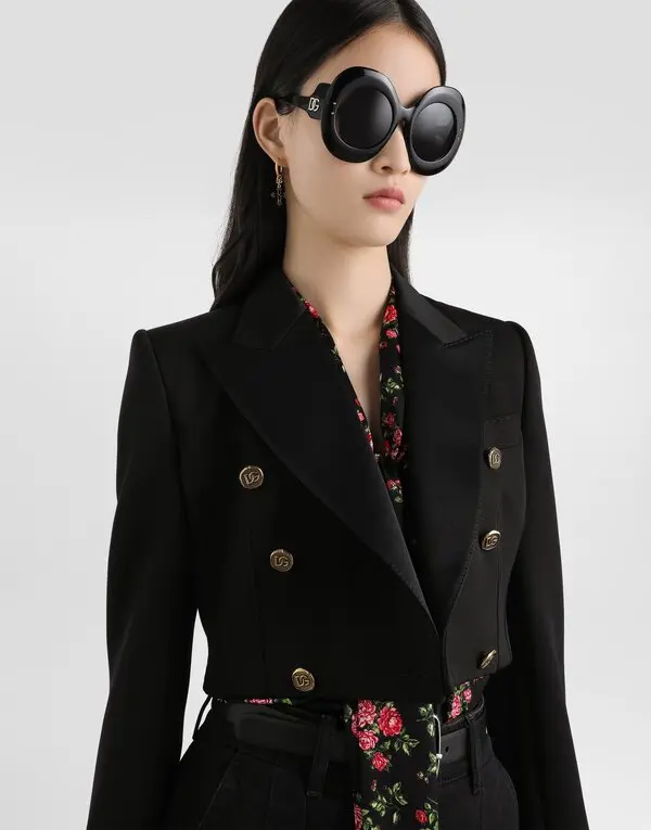Dolce & Gabbana Double-breasted Wool Gabardine Jacket - Black