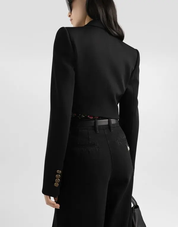 Dolce & Gabbana Double-breasted Wool Gabardine Jacket - Black