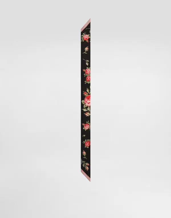 Dolce & Gabbana Rose Bouquet-print Silk Twill Bandeau 6x100 - Multicolor