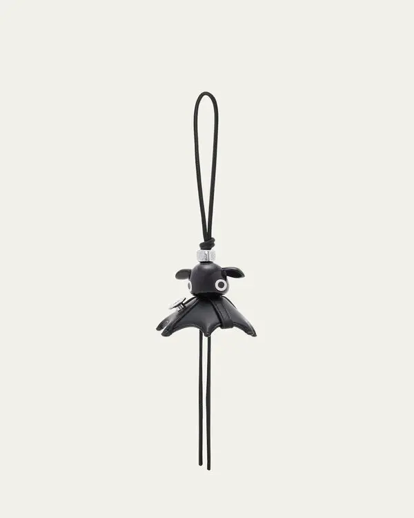Loewe Biker Puzz Leather Keychain Purse Charm - Black