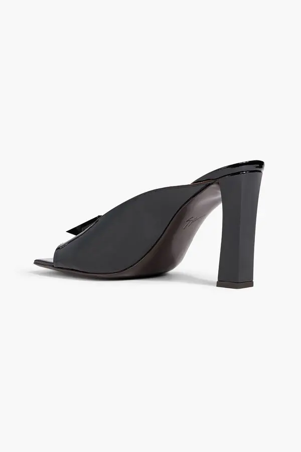 GIUSEPPE ZANOTTI Mya 90 Buckled Patent-leather Mules